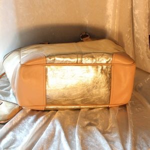 Coach | Bags | Coach Metallic Tote Handbag Shoulder Tote Gold 26 | Poshmark